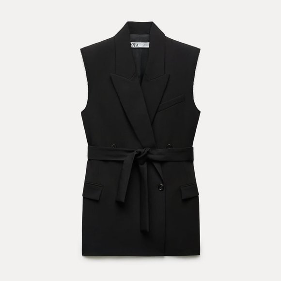 Zara | Jackets & Coats | Nwt Zara Zw Collection Wrap Vest Black | Poshmark